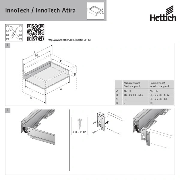 H atira stranica fioke h54 470mm antracit (par)