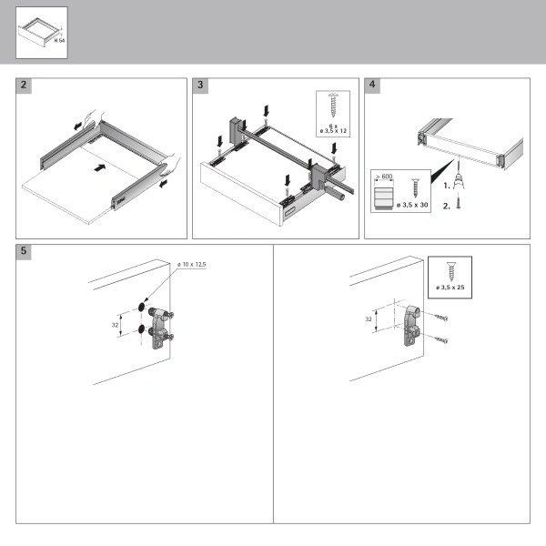 H atira stranica fioke h54 470mm antracit (par)
