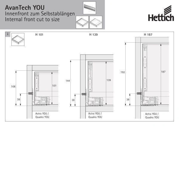H avantech aluminij.front unut.fioke h-101mm, 2000mm silver (9257269)